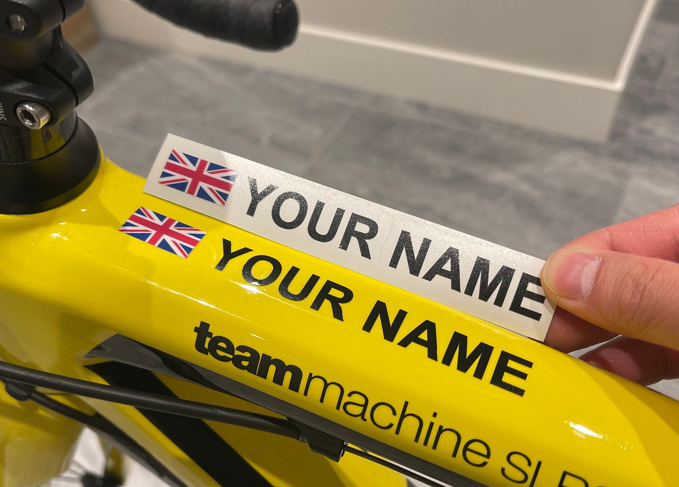 Custom UK Flag Name Bike Decal/sticker - Etsy