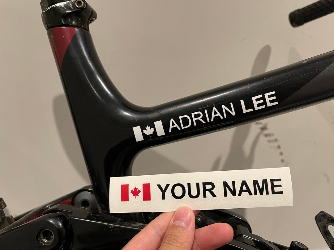 Custom Canadian Flag Name Bike Decal/sticker - Etsy