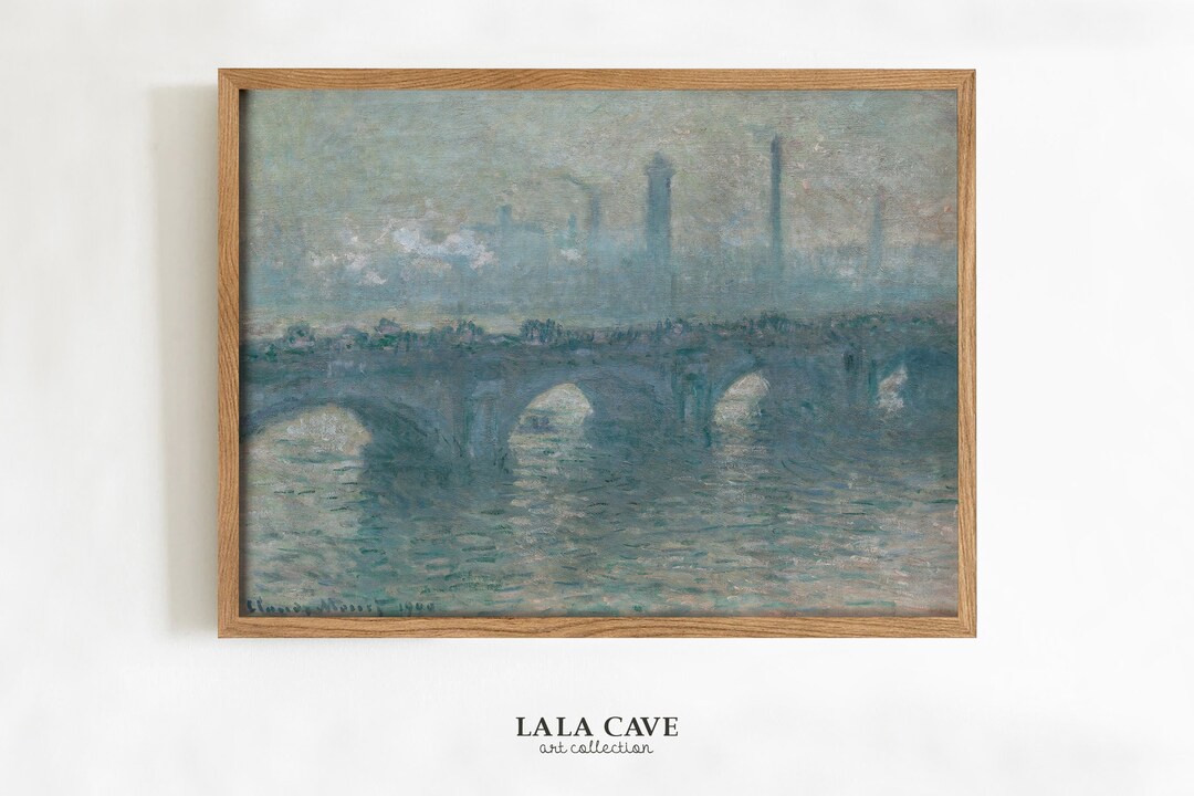 Waterloo Bridge Painting . London Printable Art . Monet Art Prints ...