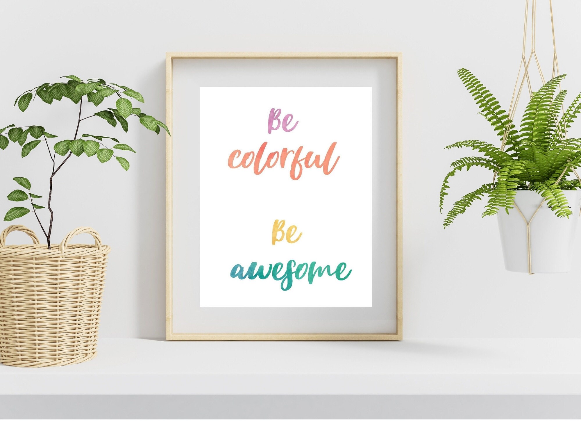 Be Colorful-be Awesome.watercolor,digital Download Print,living-room ...