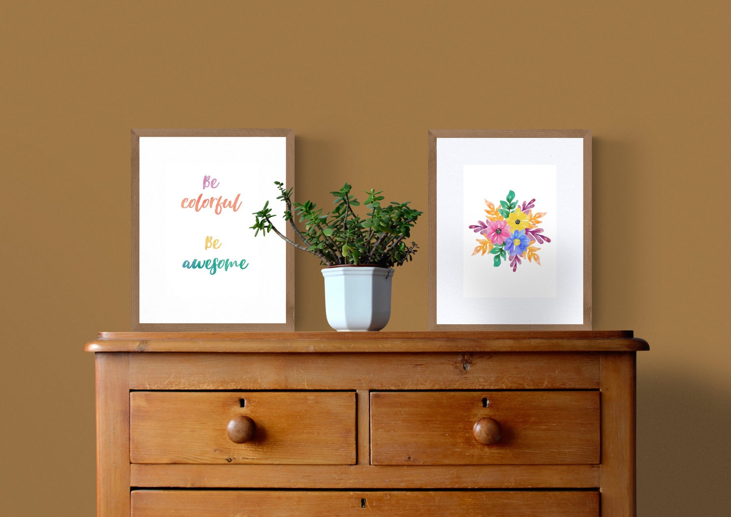 Be Colorful-be Awesome.watercolor,digital Download Print,living-room ...