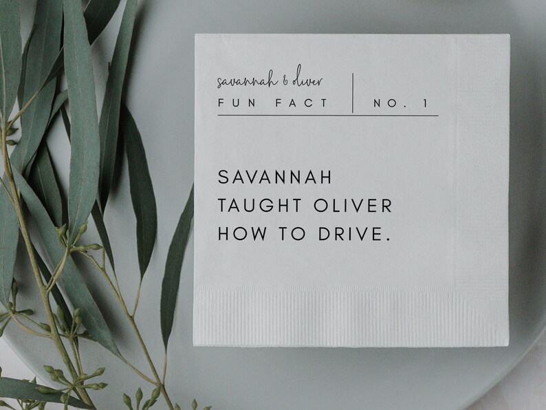 Fun Fact Napkins Template Editable Wedding Fun Fact Napkins - Etsy