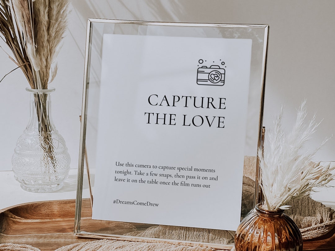 Minimalist Wedding Disposable Camera Sign Template Modern - Etsy