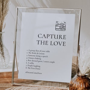 Minimalist Wedding Disposable Camera Sign Template, Modern Wedding Sign ...