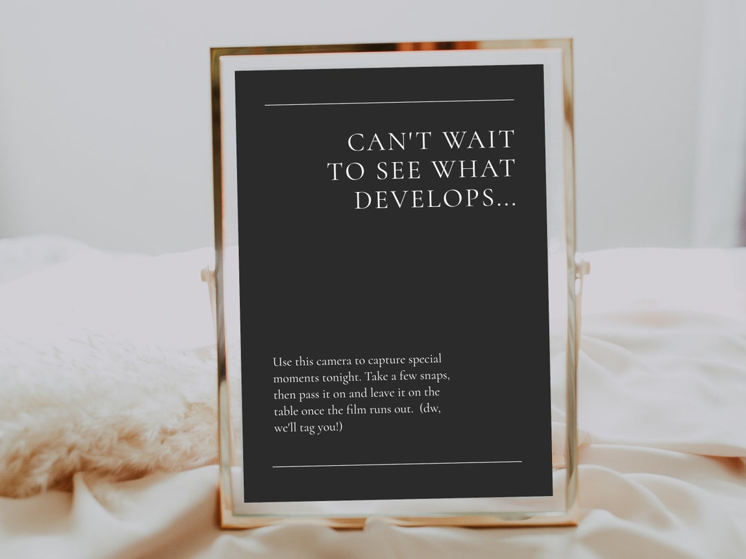 Minimalist Wedding Disposable Camera Sign Template, Modern Wedding Sign ...