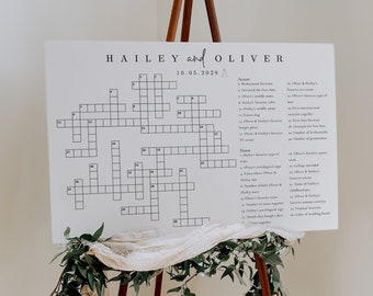 Minimal Wedding Crossword Extra Large Custom Sip and Solve Puzzle, Sip ...