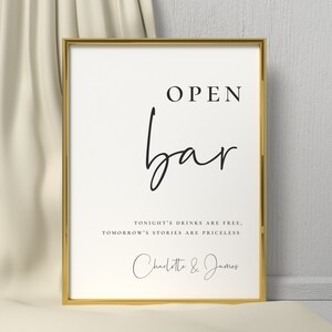 Minimal Open Bar Sign Template Modern Open Bar Sign Instant - Etsy