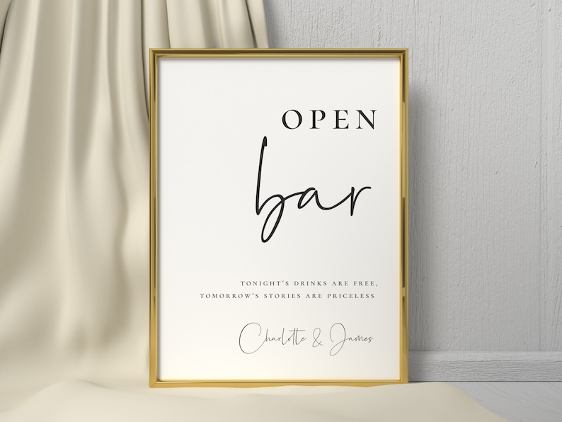 Minimal Open Bar Sign Template Modern Open Bar Sign Instant - Etsy