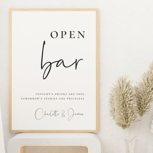 Minimal Open Bar Sign Template Modern Open Bar Sign Instant - Etsy