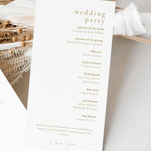 Minimalist Gold Wedding Program Template Download, Gold Wedding ...
