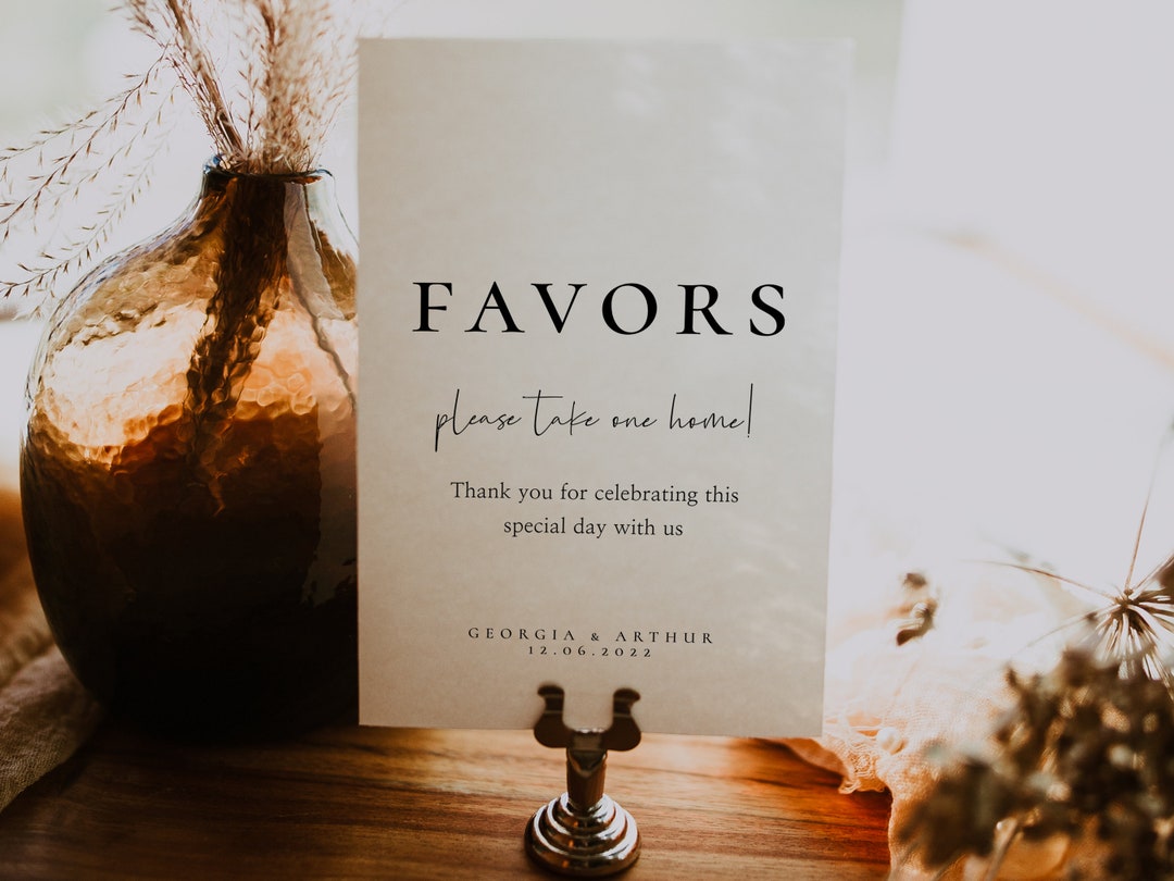 Wedding Favors Sign Template, Printable Wedding Favors With Personal ...