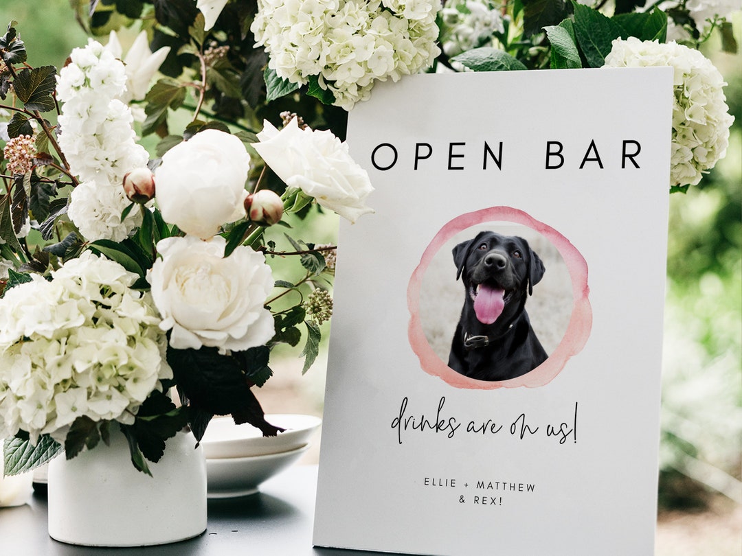 Open Bar Sign Template, Pets Bar Sign, Modern Open Bar, Wedding Bar ...