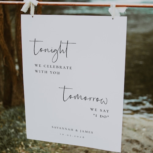 Minimalist the Night Before Welcome Sign Template Wedding - Etsy