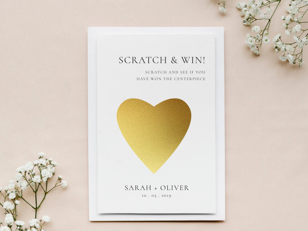 Minimalist Wedding Scratch Card Template, Modern Wedding Scratch Card ...