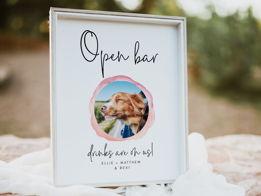 Modern Open Pet Bar Sign Template Animal Open Bar Sign Dog - Etsy