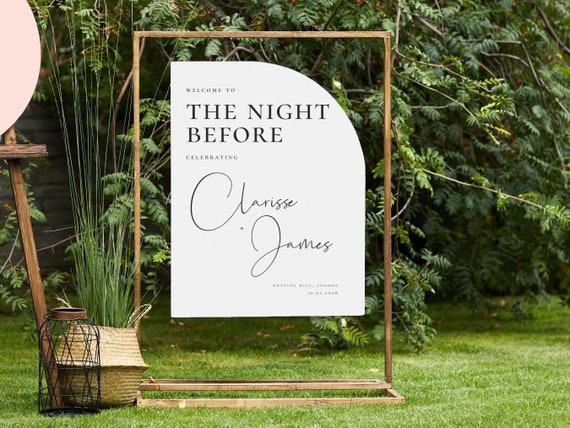 Modern Rehearsal Dinner Welcome Sign the Night Before Sign - Etsy
