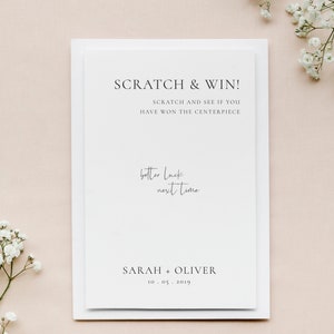 Minimalist Wedding Scratch Card Template, Modern Wedding Scratch Card ...
