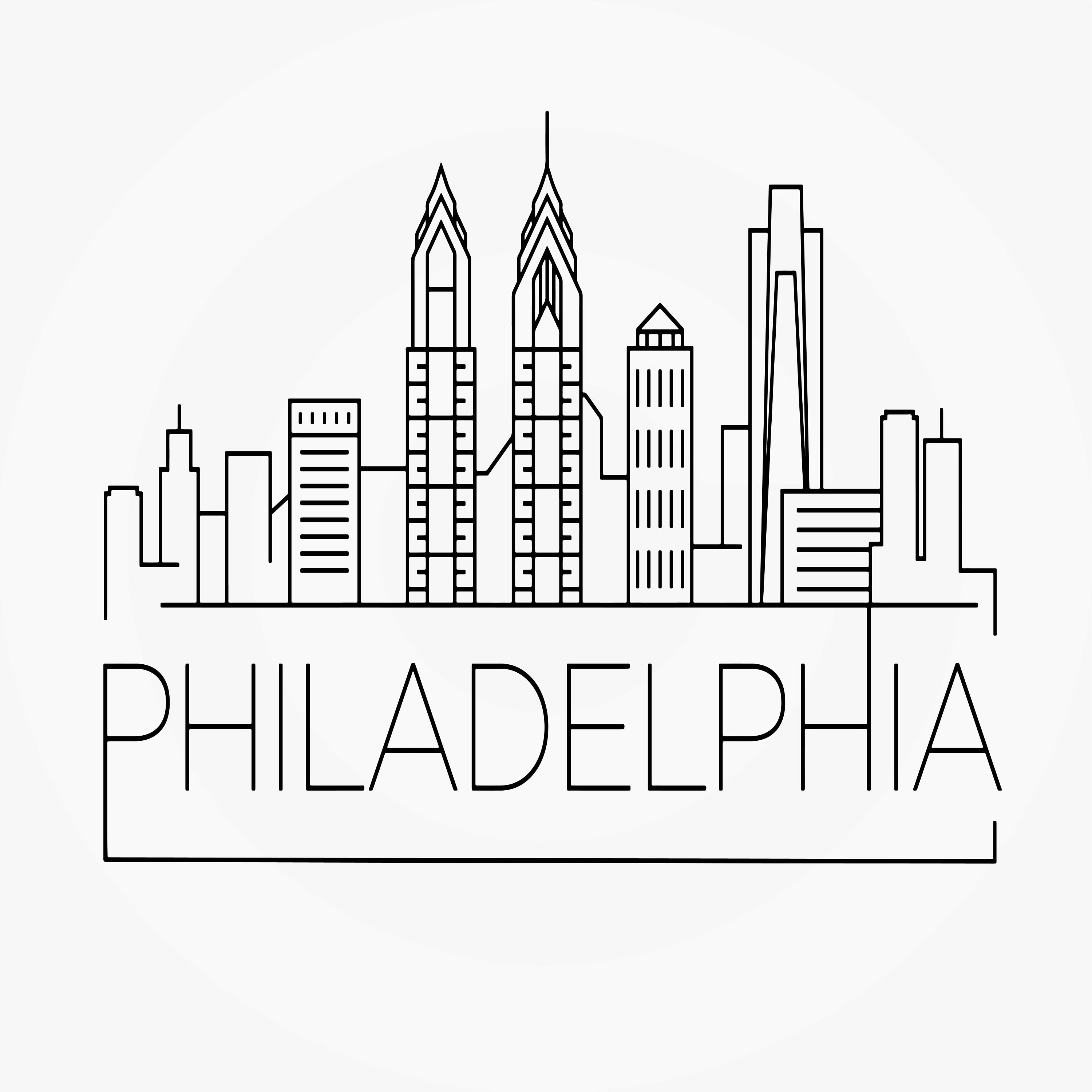 Philadelphia Skyline Svg Eps Dxf Jpg Png File. City | Etsy