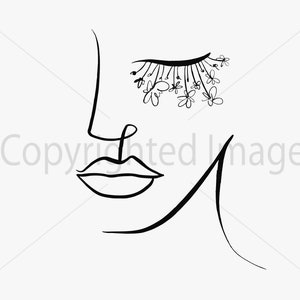 Floral Face Svg Line Art Faces Svg Woman Face Svg Double - Etsy