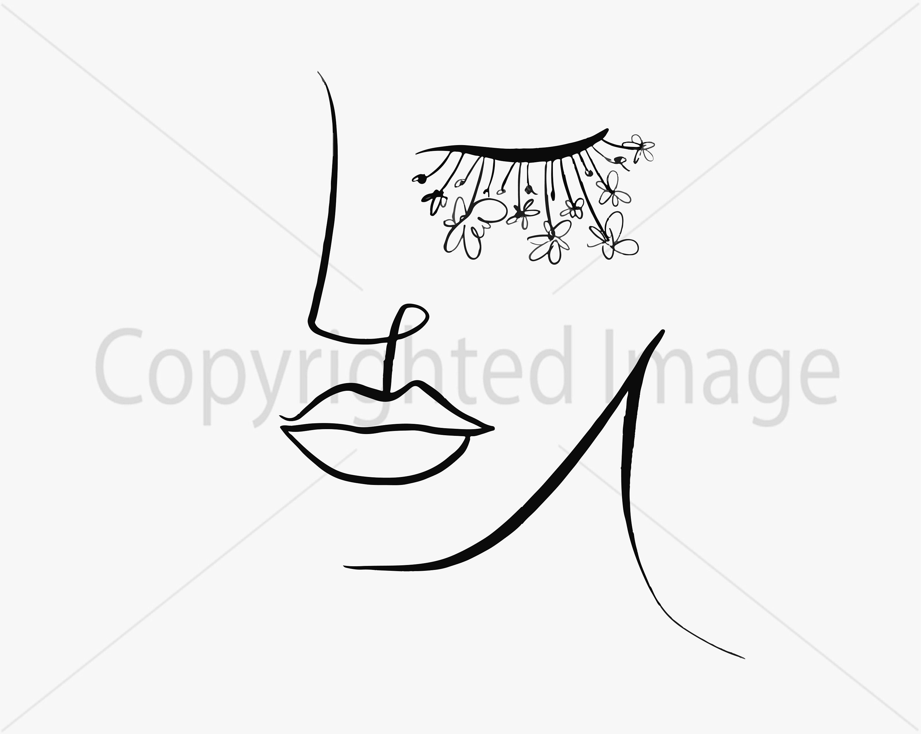 Cara floral svg Line art faces svg Woman face svg Double - Etsy España