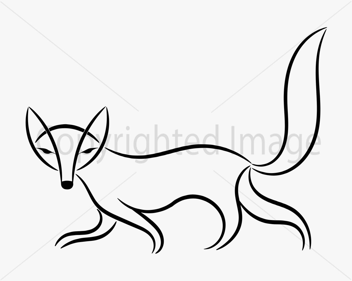 Fox svg simple fox design simple fox svg clipart stencil | Etsy