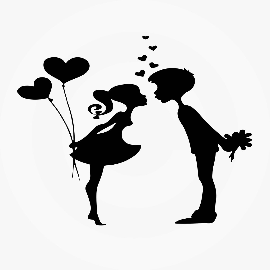 Lovers Silhouette / One Line Lovers Vector for Cutting / - Etsy