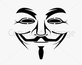 Guy Fawkes Mask Svg | Etsy