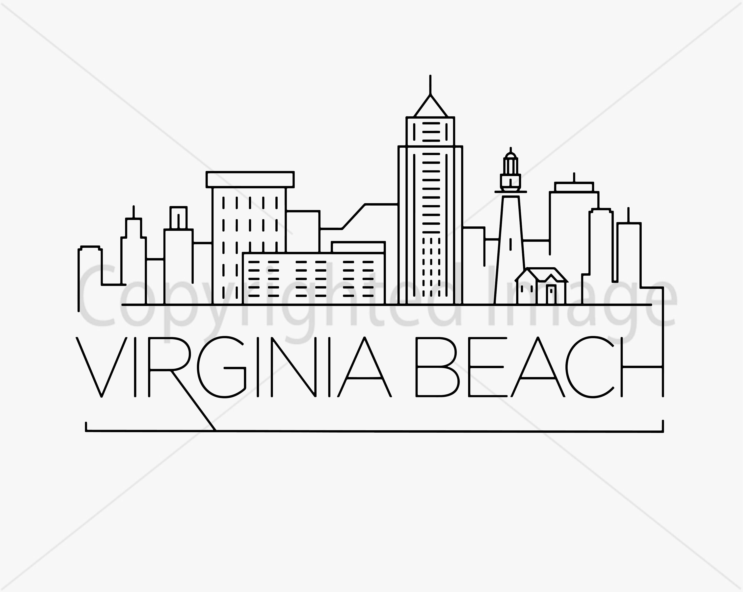 Virginia Usa. Cut File Skyline City. Virginia Beach Skyline | Etsy
