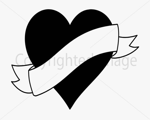 Heart With Banner Clipart