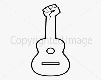 Rock N Roll Star Hand Holding Guitar Heavy Metal Musician Music Band ...