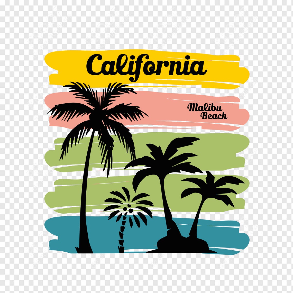 California Summer Palm Tree Relax Sun Sand Beach Ocean Nature - Etsy