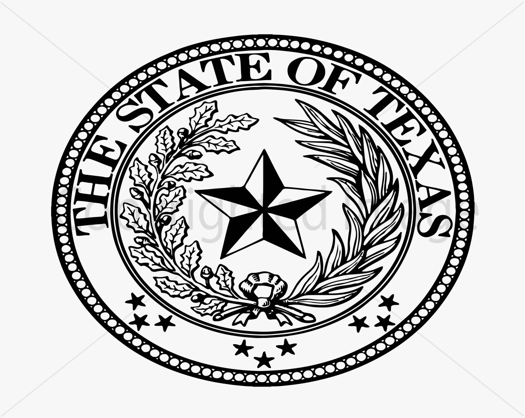 The State of Texas Svg, Texas State Seal SVG Dxf Png Clipart Vector ...