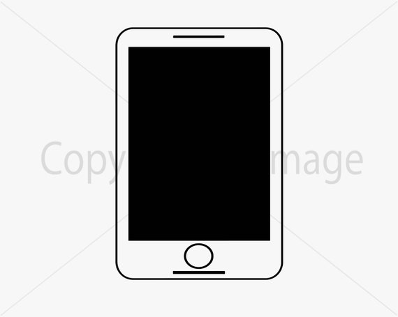 Smartphone Clipart Black Mobile Phone Clip Art Phone Mockup | Etsy