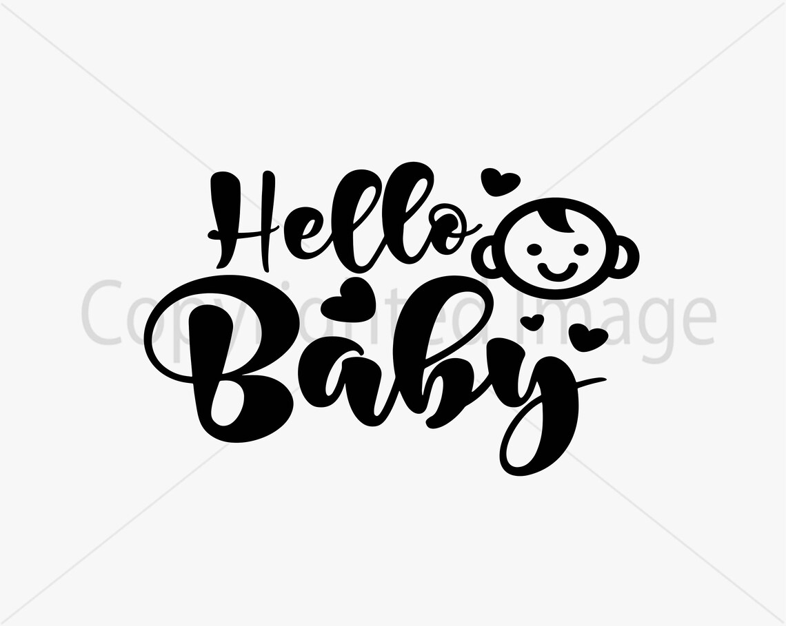 Hello Baby SVG Newborn Art Hand Lettered Cut File Cricut - Etsy