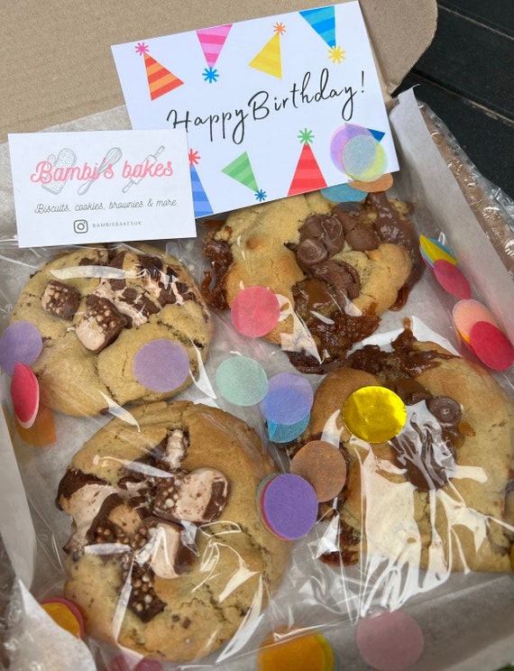 4 Huge Loaded Cookies Birthday Treat Box Postal Cookies - Etsy