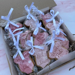 Baby Shower Baby Grow Biscuit Favours - Baby Cookies - Gender Reveal ...