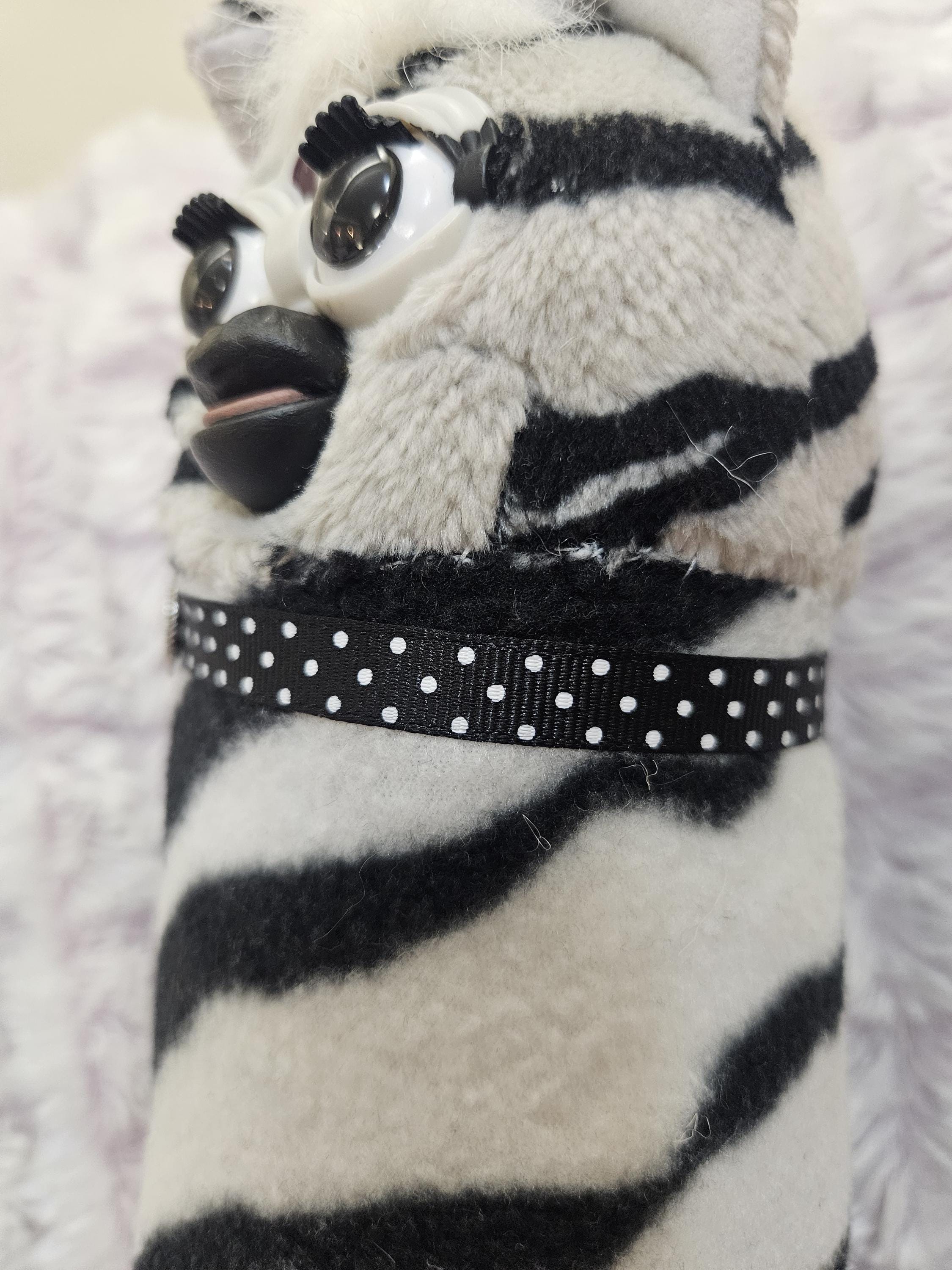 Handmade Zebra Long Furby - 5 Feet 4 Inches Custom Oddbody Made W ...