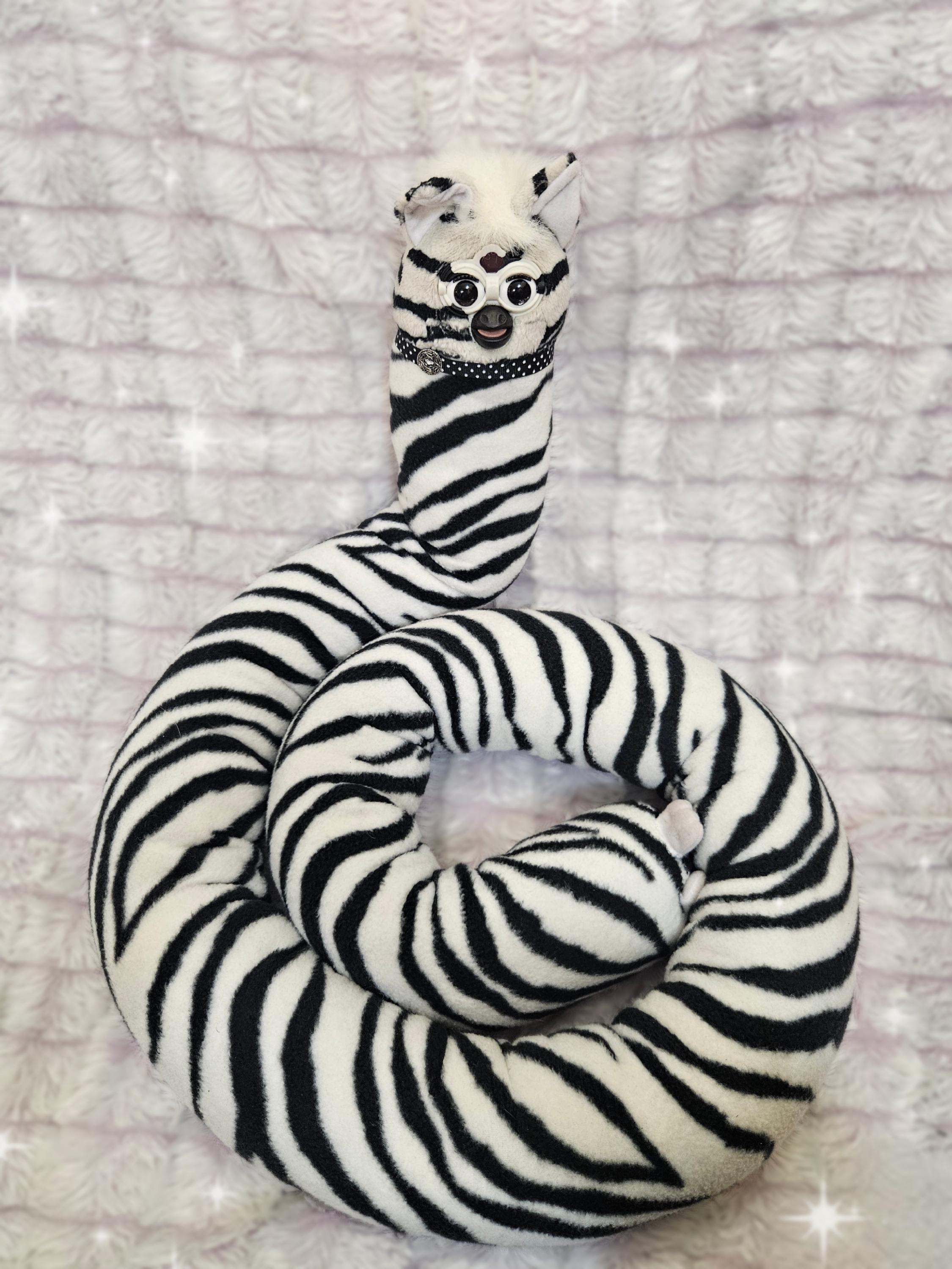 Handmade Zebra Long Furby - 5 Feet 4 Inches Custom Oddbody Made W ...