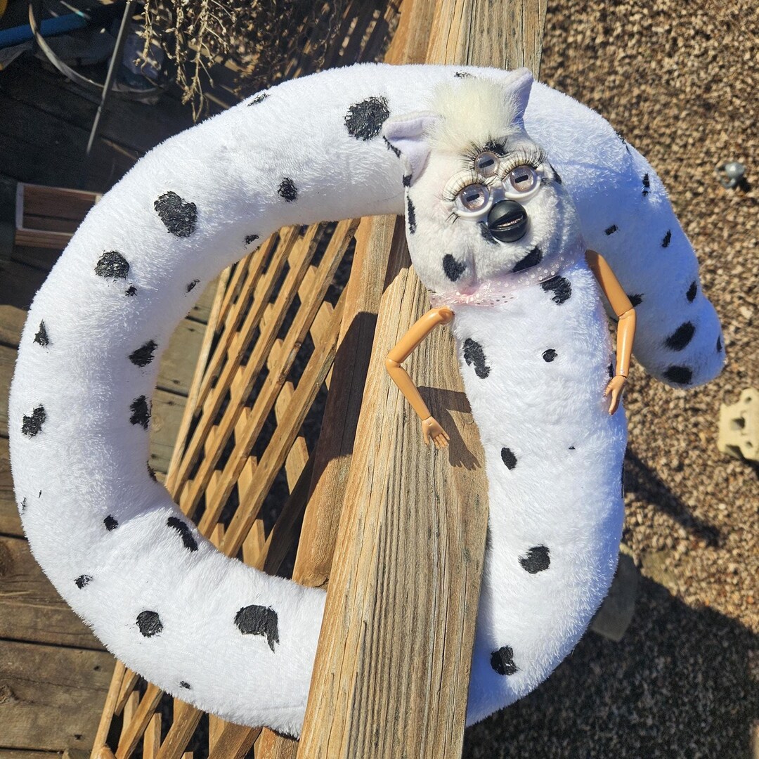 Handmade 56 Long Furby Plush Spotted Black & White Vintage Furby Buddy ...