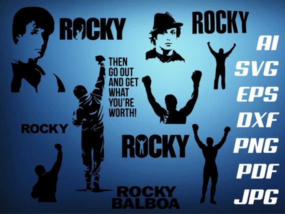 Rocky balboa svg silhouette bundle kit téléchargement - Etsy France