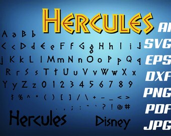 Hercules font svg - Etsy Nederland