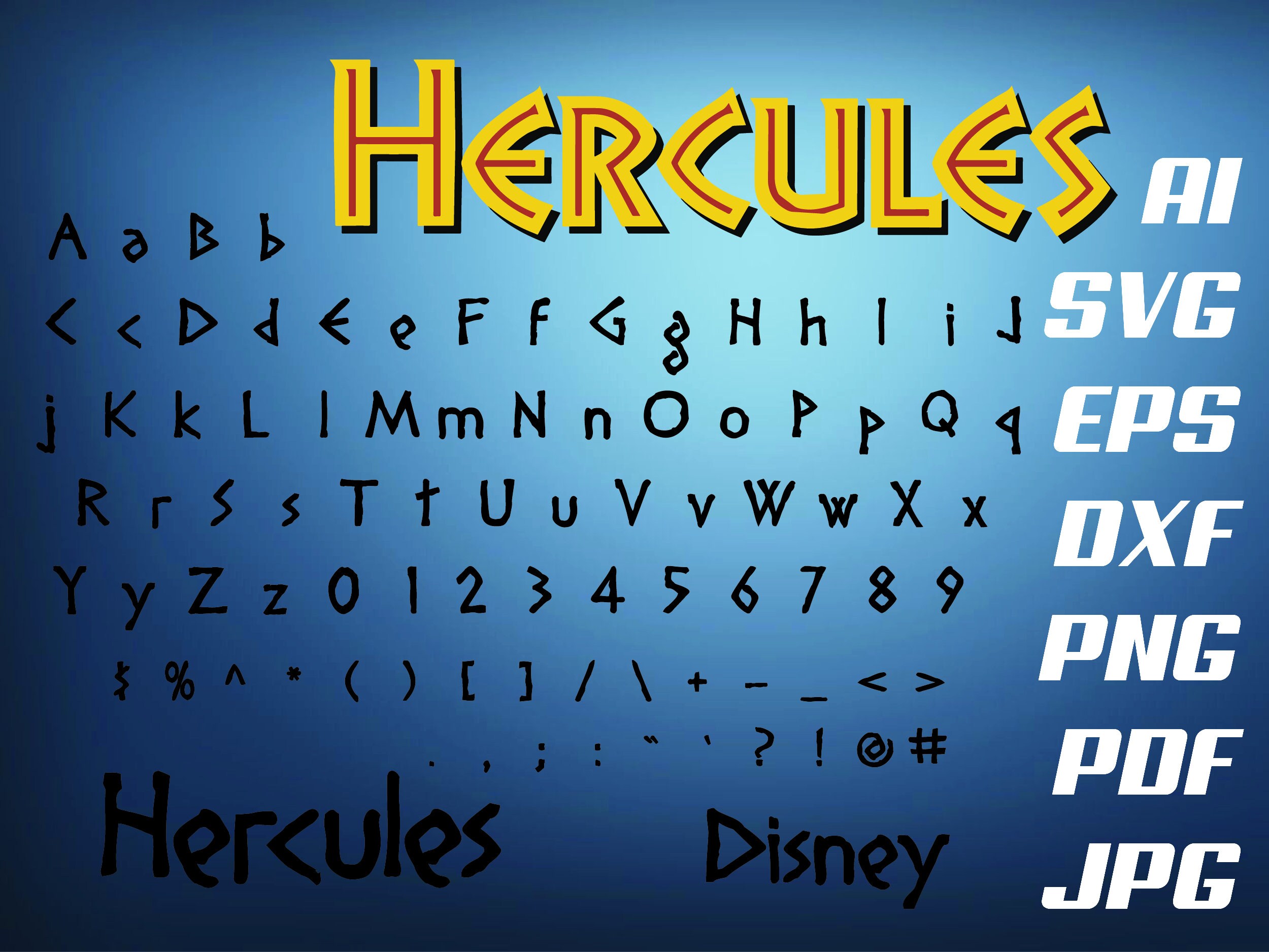 Hercules Font Svg Ttf Alphabet Letters Hero Instant Download - Etsy