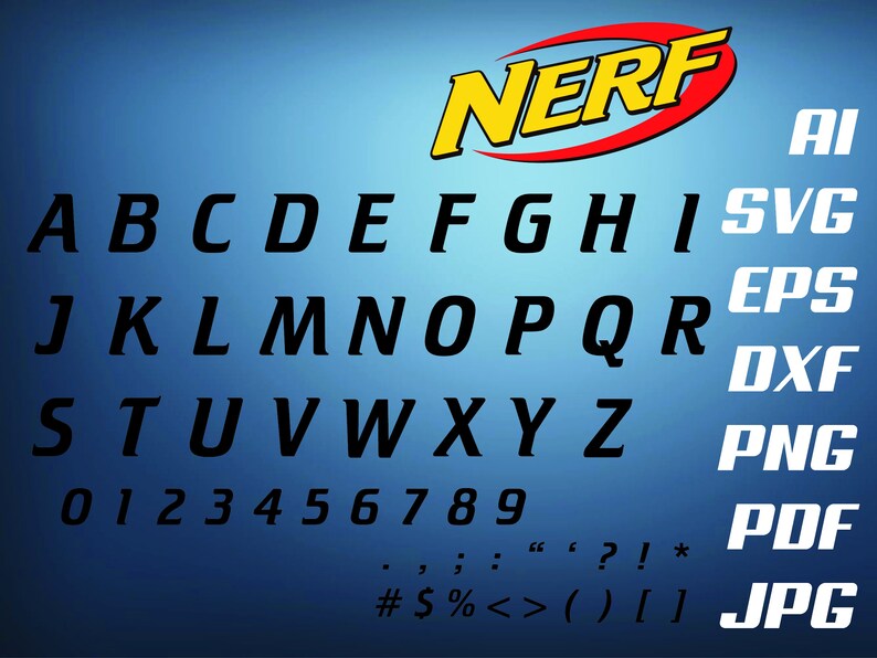 2 Nerf Font Svg Ttf Alphabet Bundle Instant Download - Etsy India