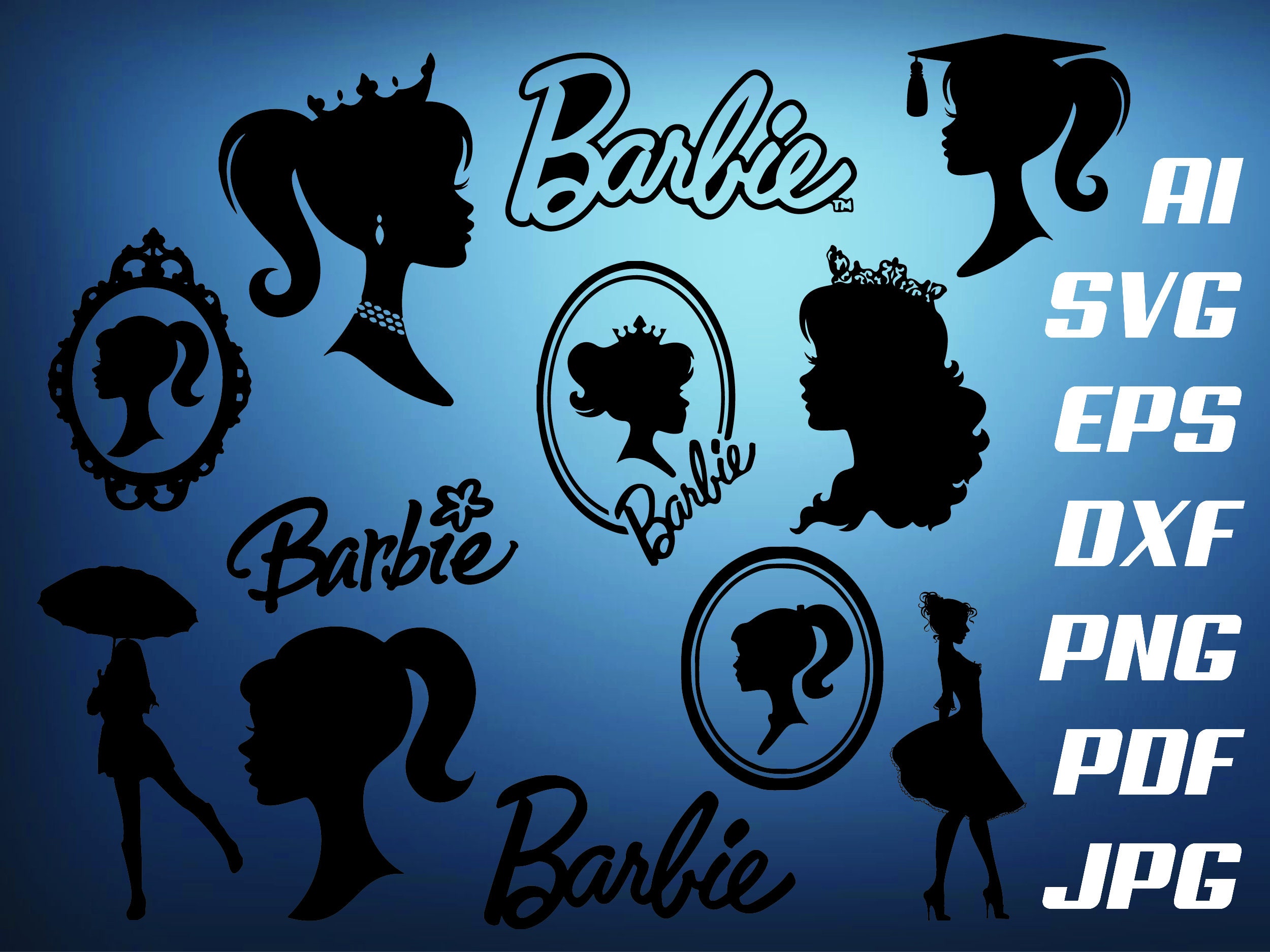 Barbie Princess Svg Bundle Kit Silhouette Instant Download - Etsy