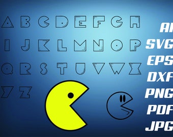 Pac Man Font - Etsy