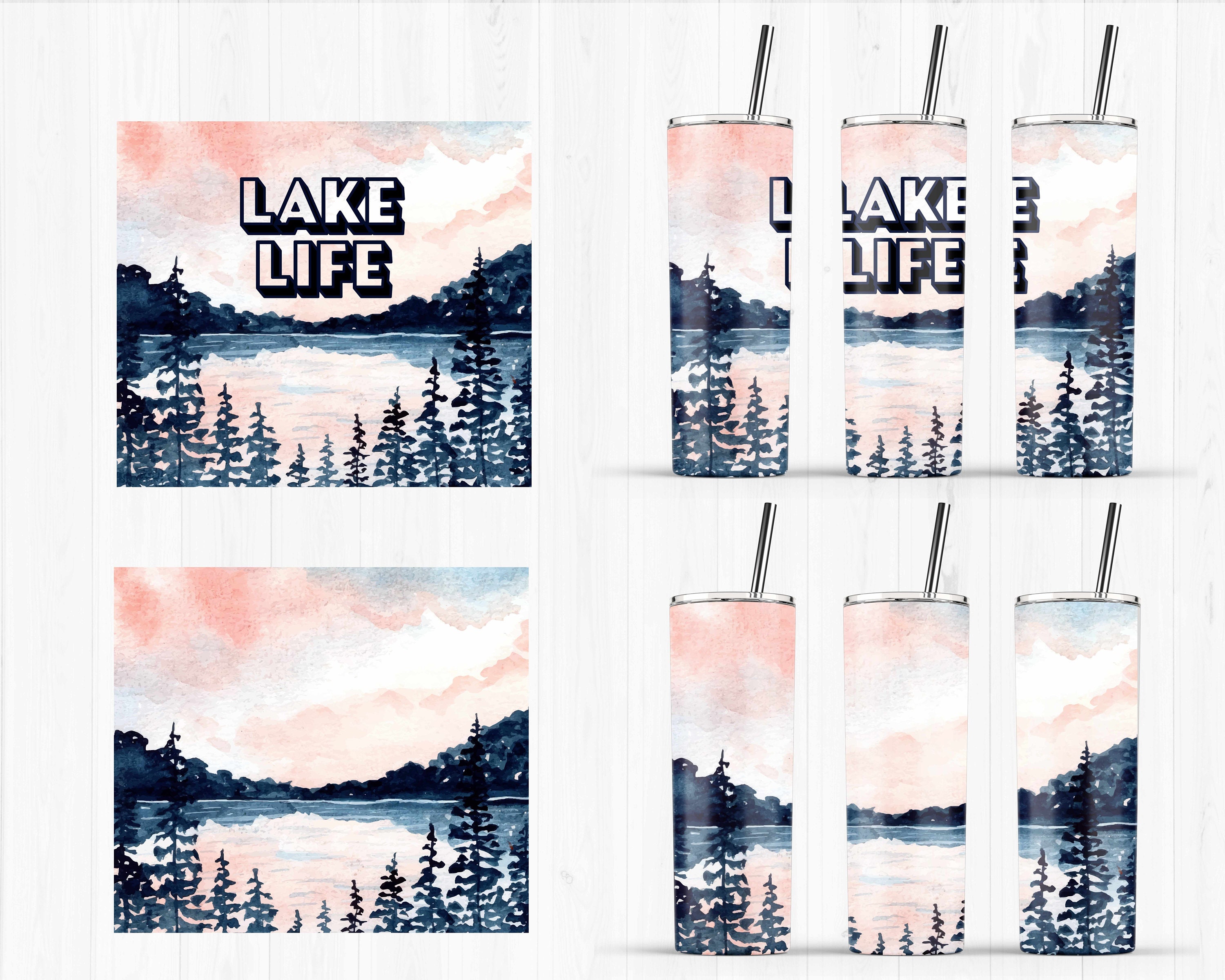 Lake Life Tumbler 20oz dünne Tumbler Sublimation Wrap Designs | Etsy