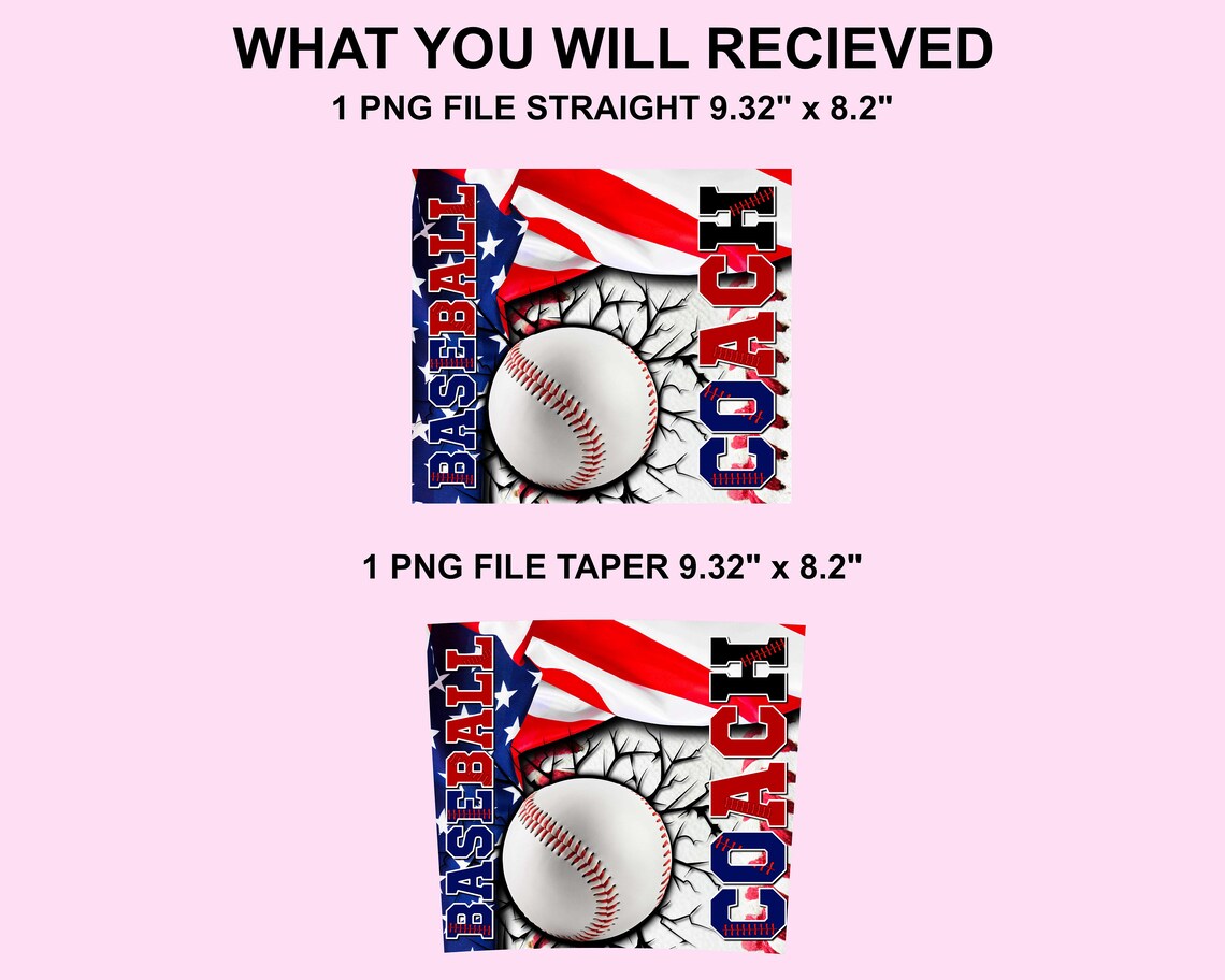 Baseball Coach American Flag 20oz Skinny Tumbler Sublimation - Etsy