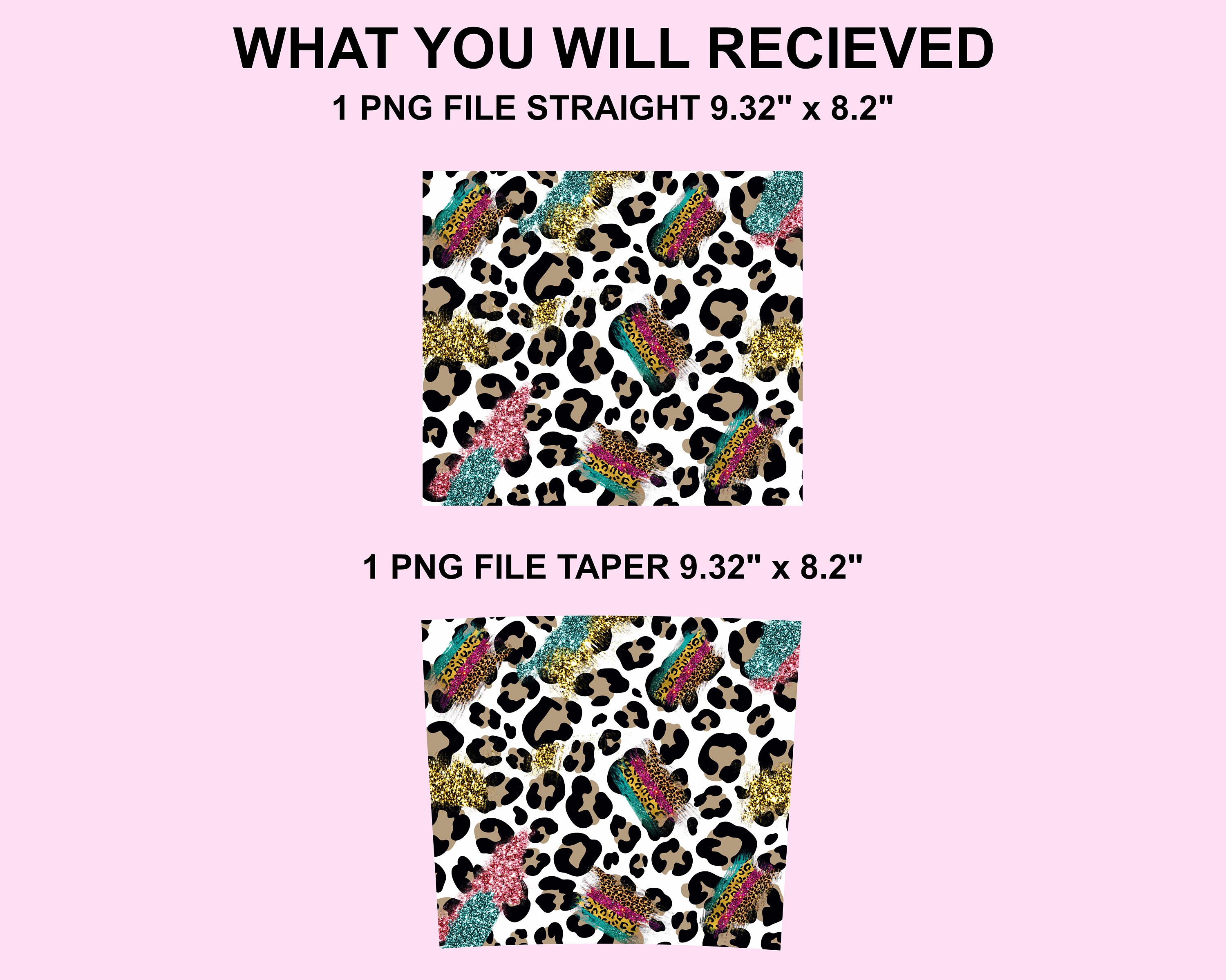 Glitter Leopard Print Sublimation Design 20oz Skinny Tumbler | Etsy