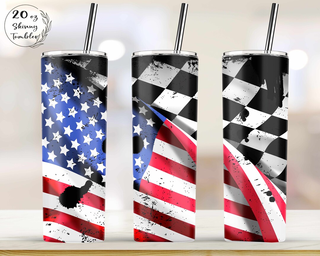 Racing Tumbler, American Checkered Flag, 20oz Straight Tumbler Designs ...