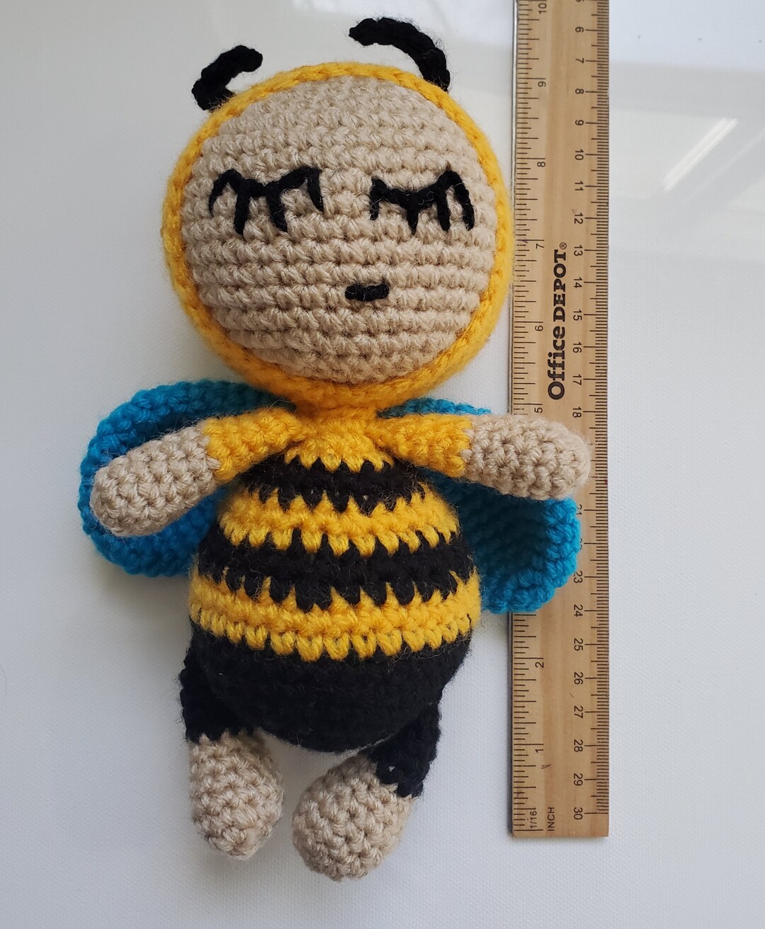 Crochet Bumblebee Doll, Stuffed Doll, Cuddle Doll, Amigurumi Bee, Plush ...